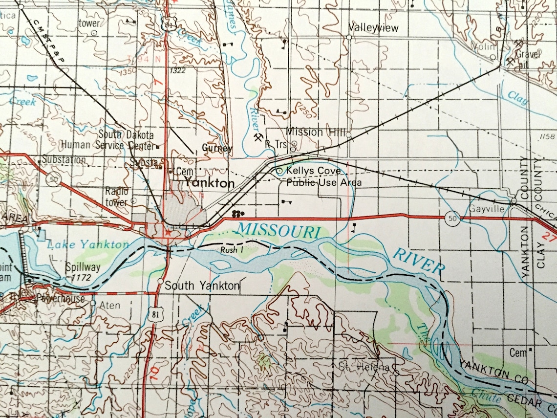 Antique Sioux City Iowa 1955 US Geological Survey Topographic | Etsy