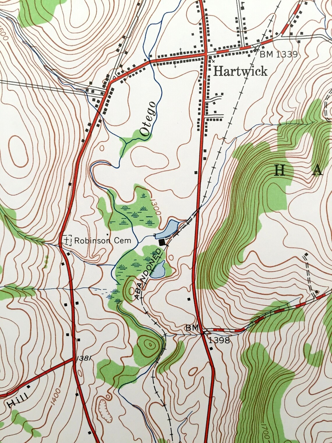 Antique Hartwick, New York 1943 US Geological Survey Topographic Map ...