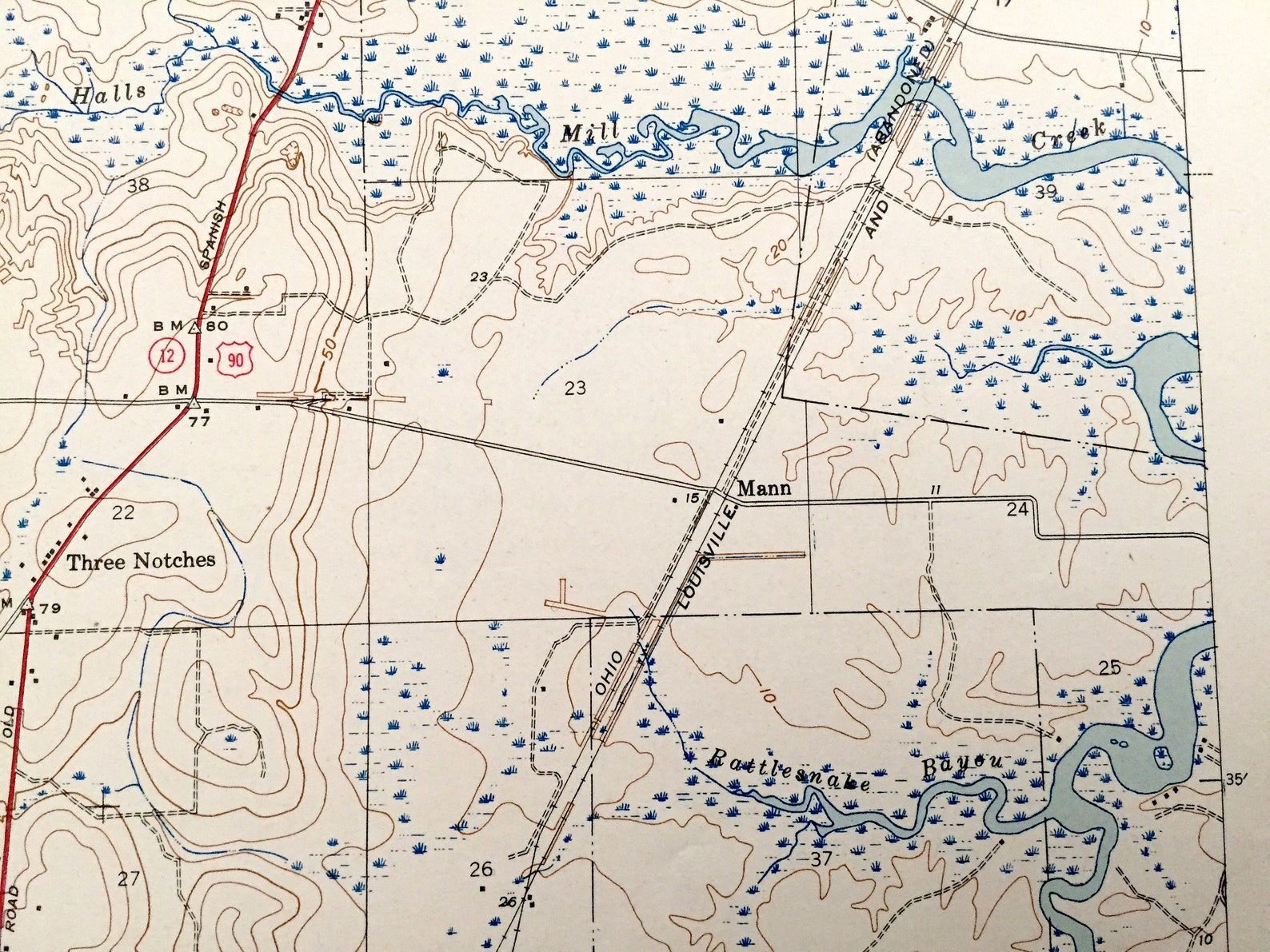 Antique Theodore Alabama 1943 US Geological Survey | Etsy