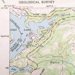 Antique Longhorn Cavern, Texas 1967 US Geological Survey Topographic ...