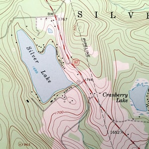 Antique Laurel Lake, Pennsylvania & New York 1968 US Geological Survey ...