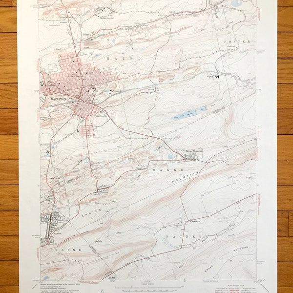 Antique Pa Map of Hazleton - Etsy