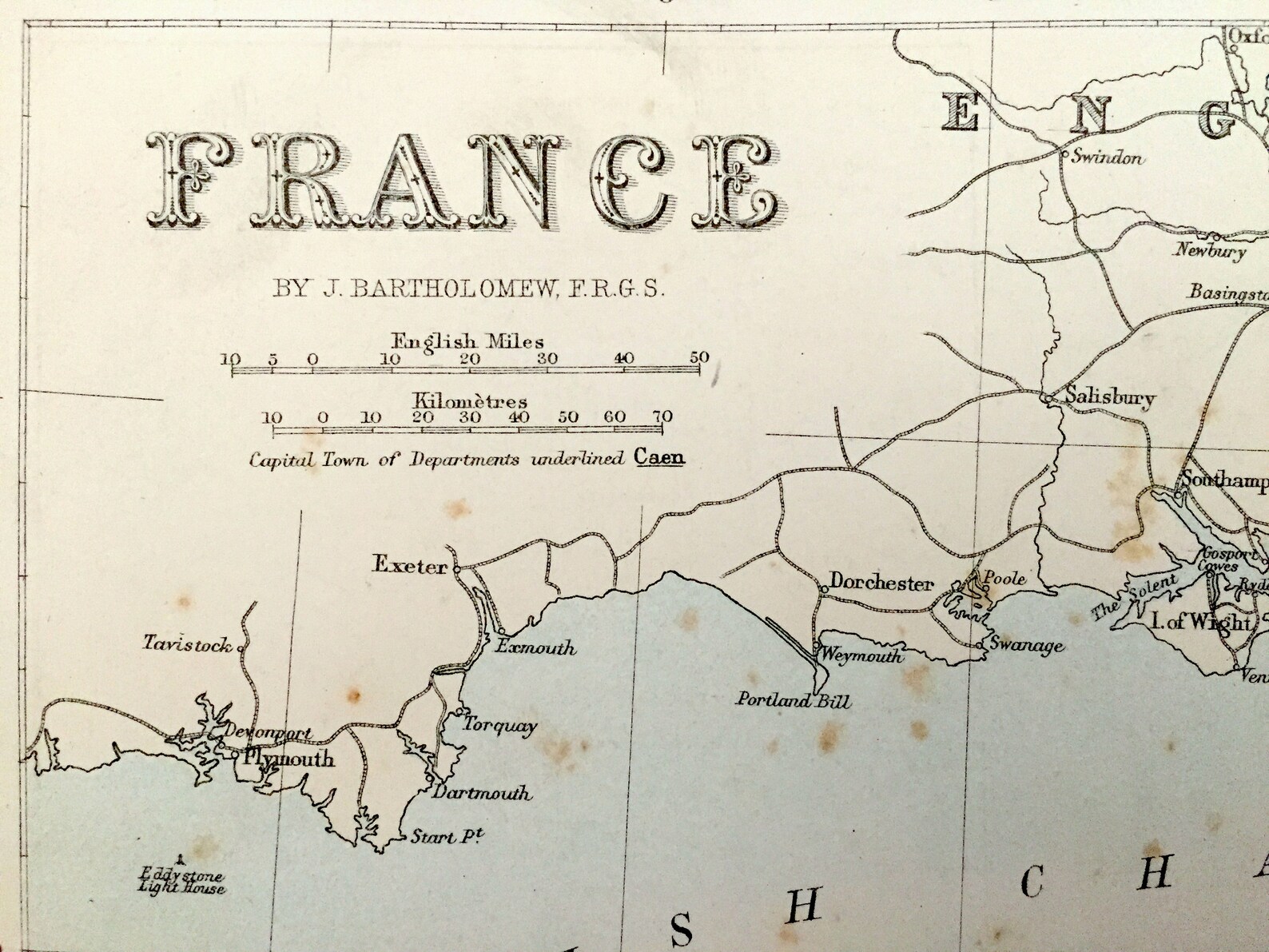 Antique 1888 France Map From A & C Black's World Atlas – Paris ...
