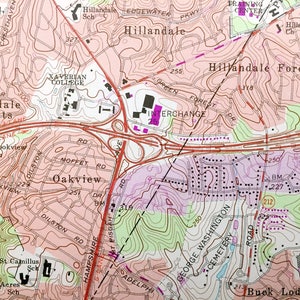 Antique Beltsville, Maryland 1964 US Geological Survey Topographic Map ...