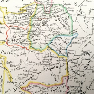 Antique 1835 Ancient France Map From JG Heck's Atlas Géographique ...