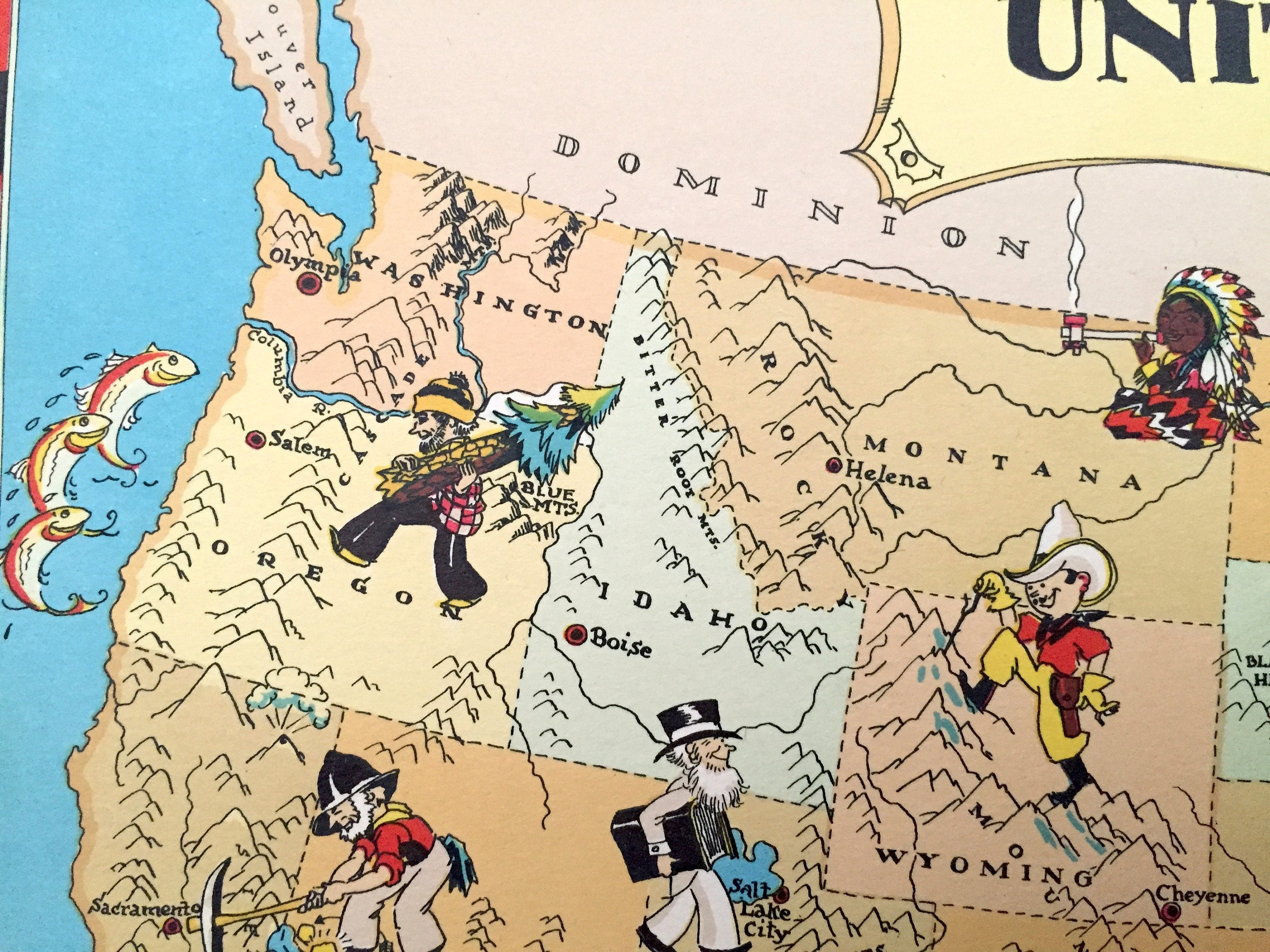 Antique 1935 United States of America Map from Our Gay | Etsy