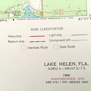 Antique Lake Helen, Florida 1966 US Geological Survey Topographic Map ...