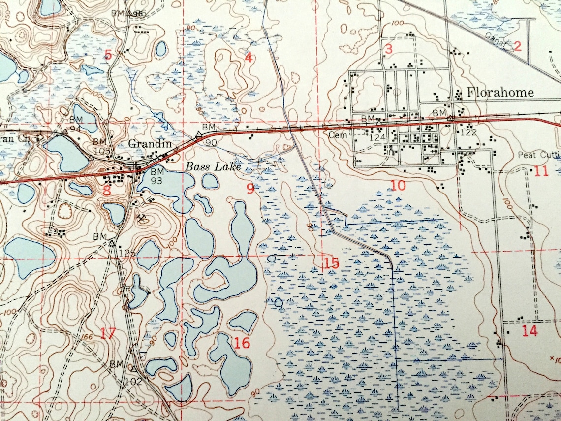 Antique Interlachen Florida 1949 US Geological Survey - Etsy