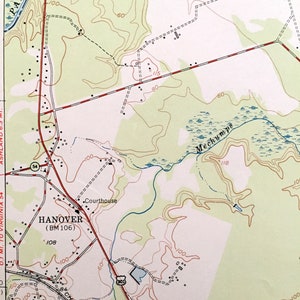 Antique Hanover, Virginia 1951 US Geological Survey Topographic Map ...