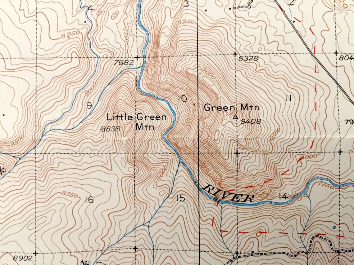 Antique Mt. Powell, Colorado 1933 US Geological Survey Topographic Map ...