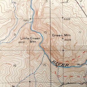 Antique Mt. Powell, Colorado 1933 US Geological Survey Topographic Map ...