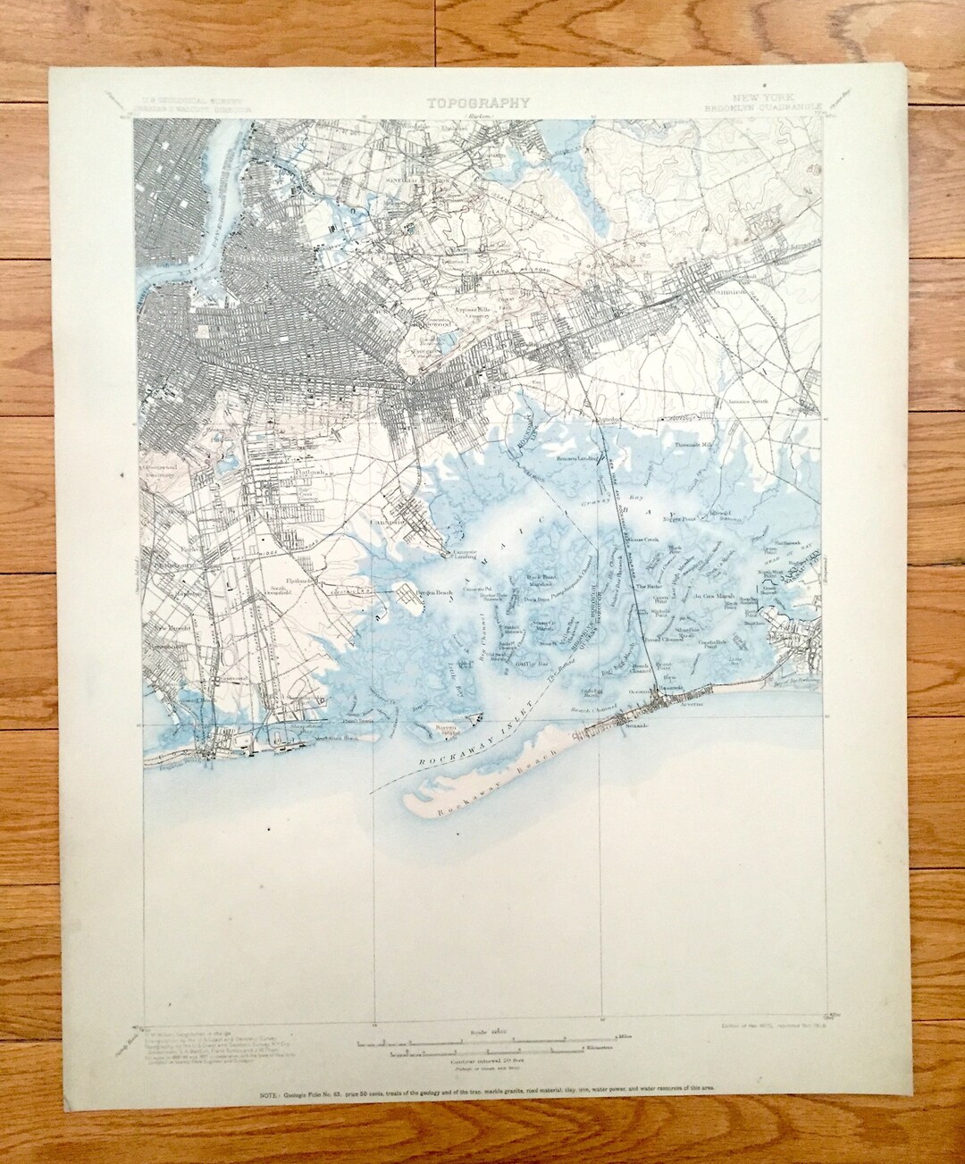 Antique Brooklyn & Queens, New York City 1900 US Geological Survey ...