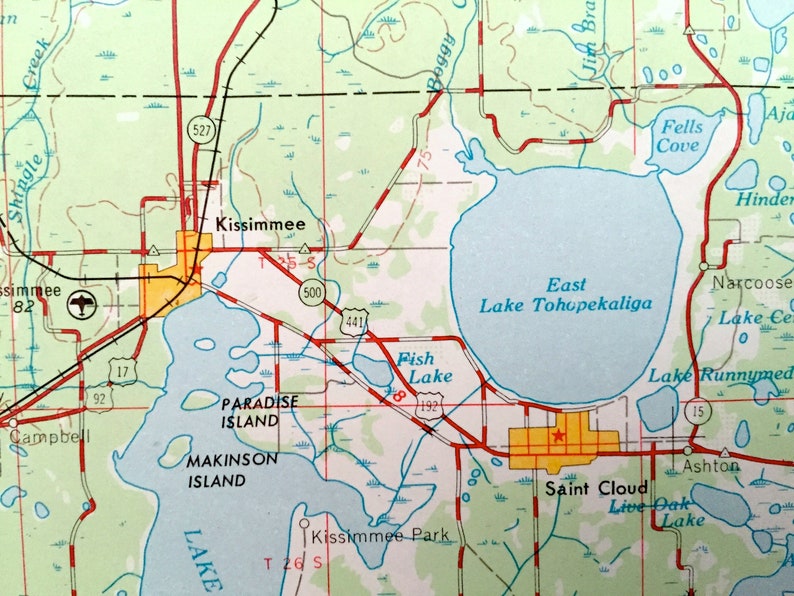 Antique Orlando Florida 1955 US Geological Survey Topographic - Etsy