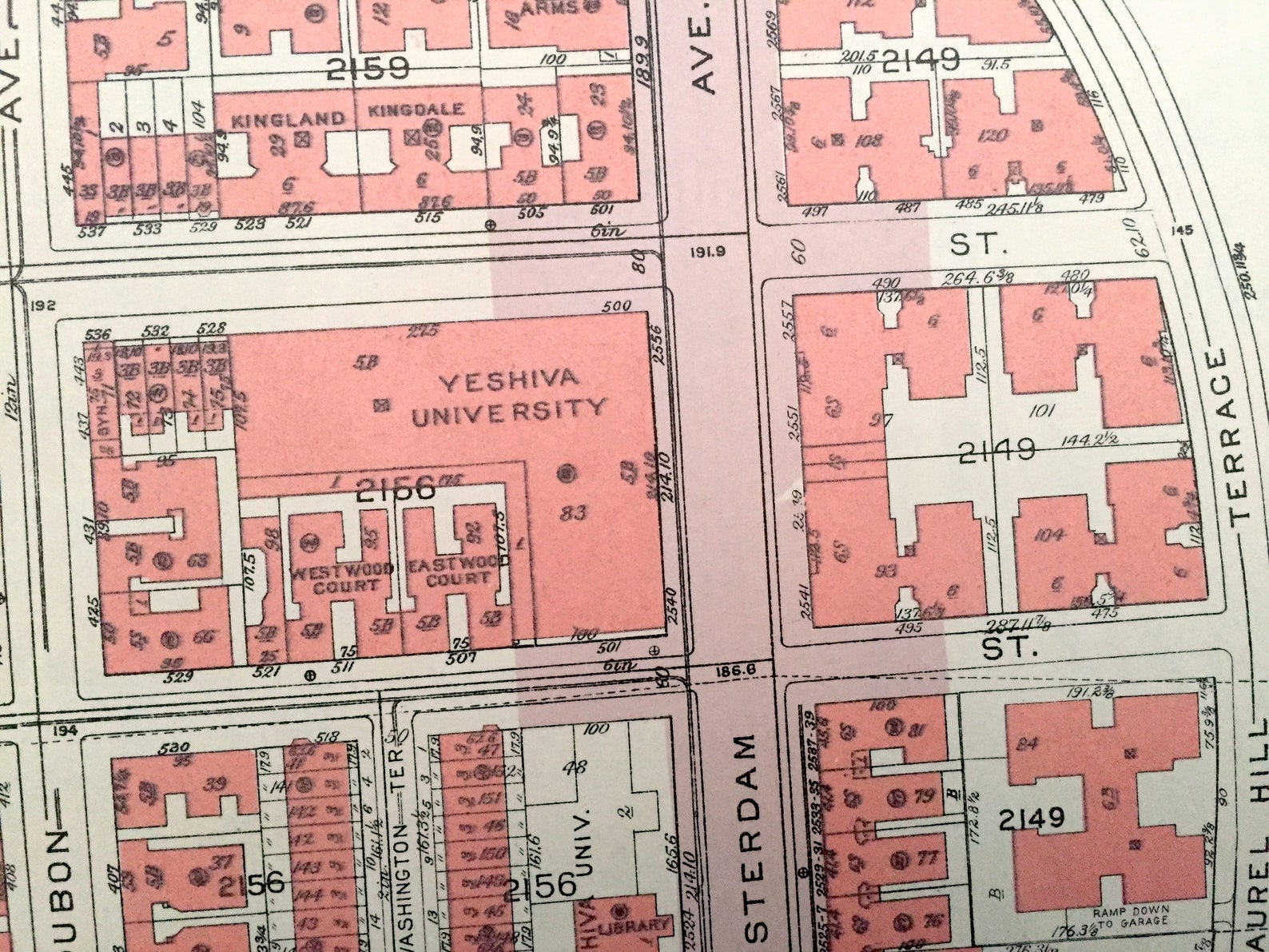 Antique Manhattan, New York City Map From Bromley's 1955 Manhattan Land ...