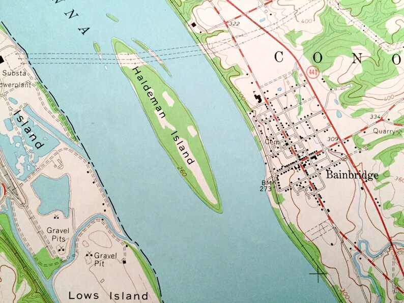 Antique York Haven, Pennsylvania 1964 US Geological Survey Topographic ...