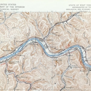 Antique Montgomery, West Virginia 1928 US Geological Survey Topographic ...