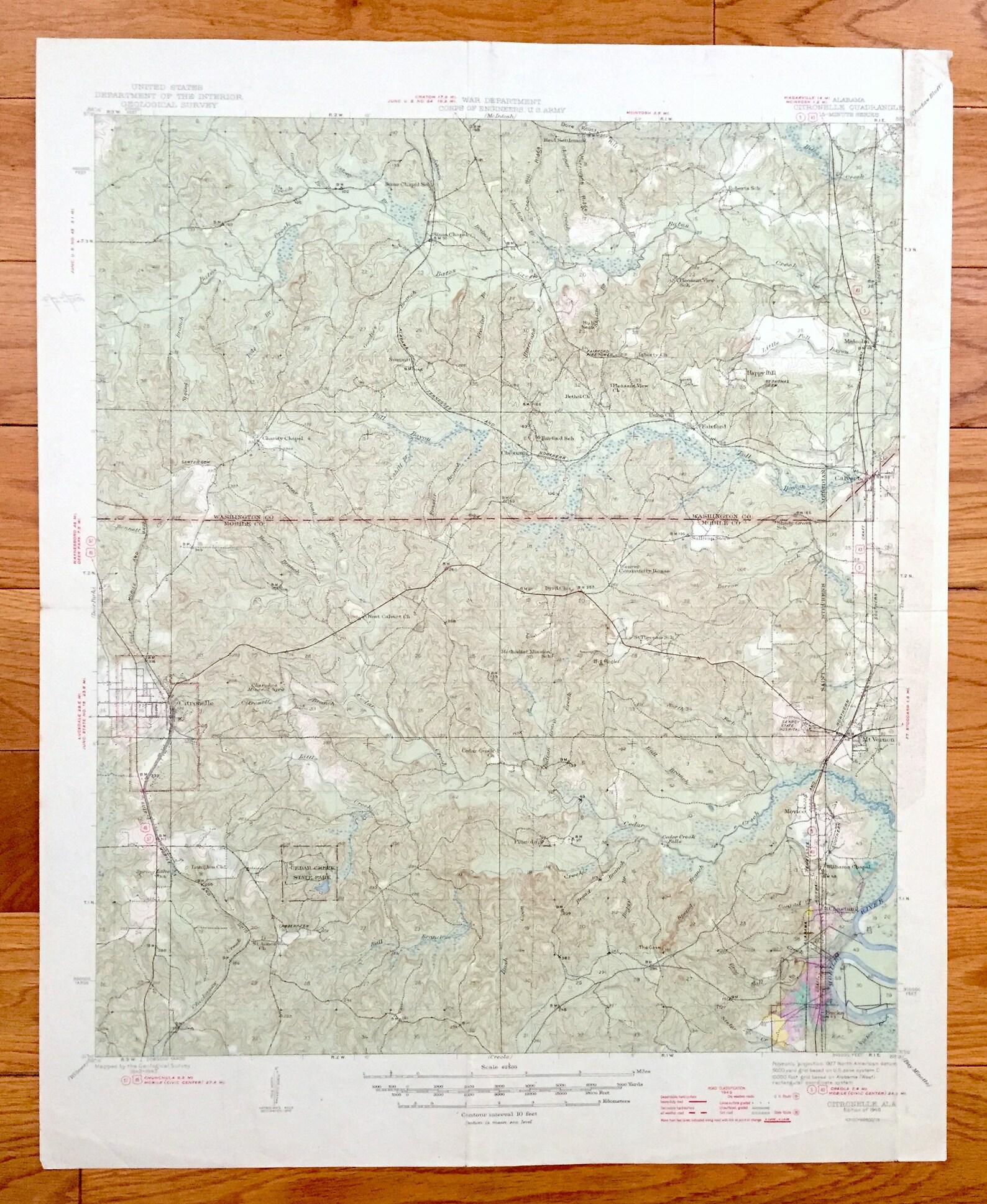 Antique Citronelle Alabama 1946 US Geological Survey | Etsy