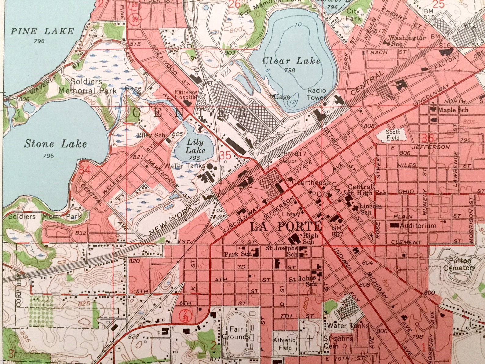 Antique La Porte Indiana 1958 US Geological Survey | Etsy