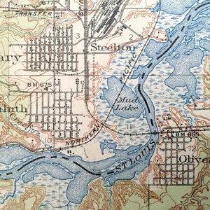 Antique Superior, Wisconsin 1892 US Geological Survey Topographic Map ...