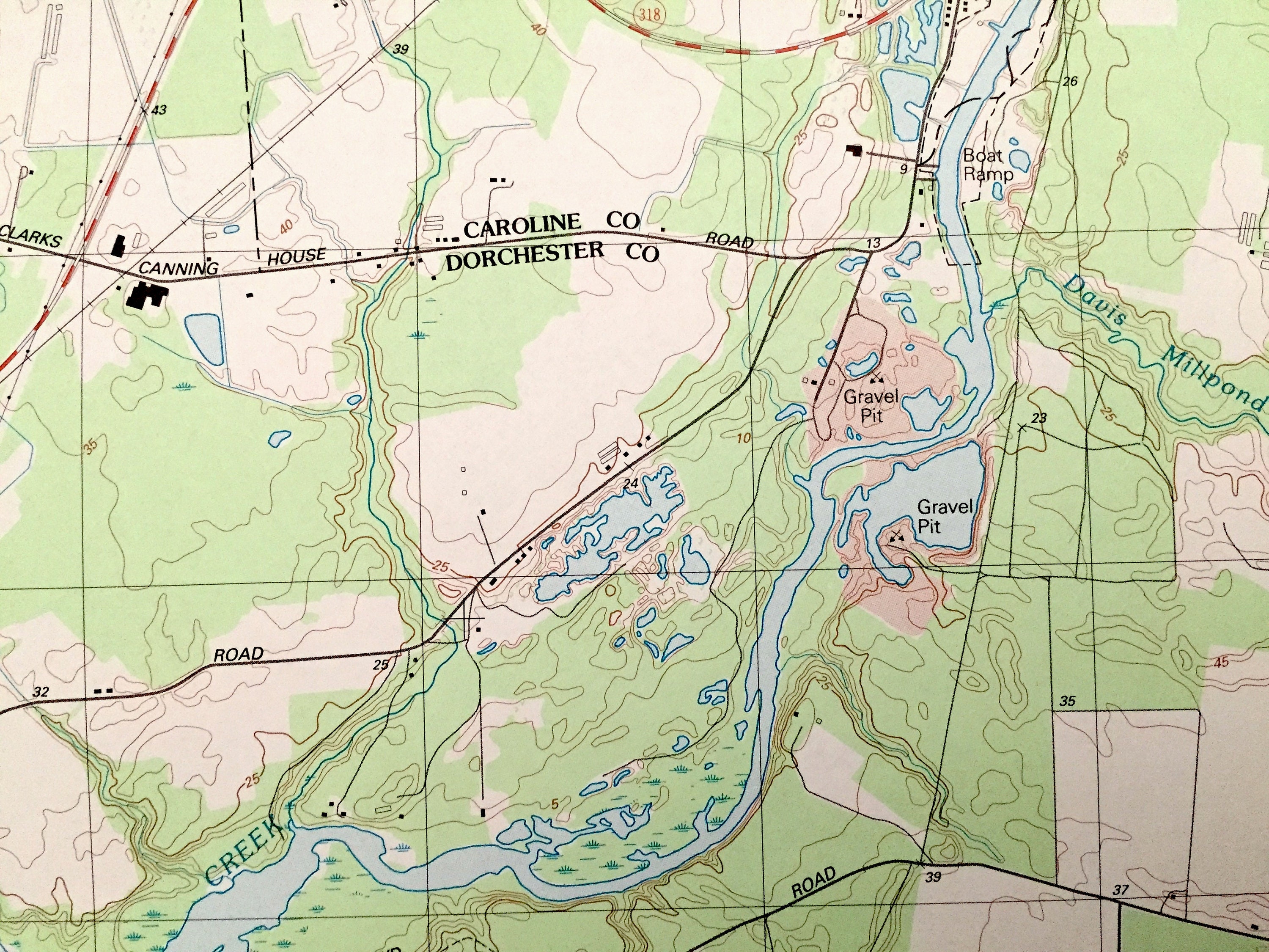 Antique Federalsburg, Maryland 1988 US Geological Survey Topographic ...