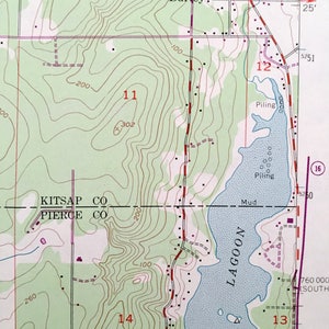 Antique Burley, Washington 1953 US Geological Survey Topographic Map ...