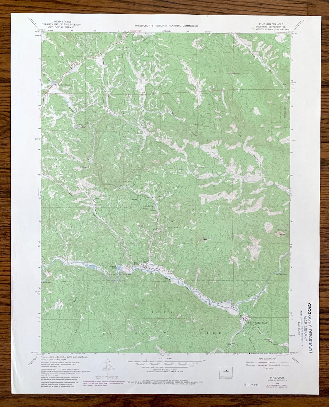 Antique Pine, Colorado 1965 US Geological Survey Topographic Map ...