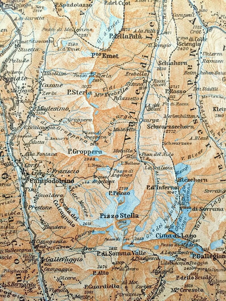 Antique 1913 Pizzo Stella Italy Map From Baedekers Guide | Etsy