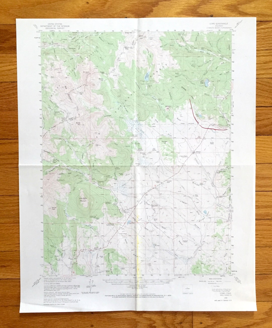 Antique Como, Colorado 1958 US Geological Survey Topographic Map – Park ...