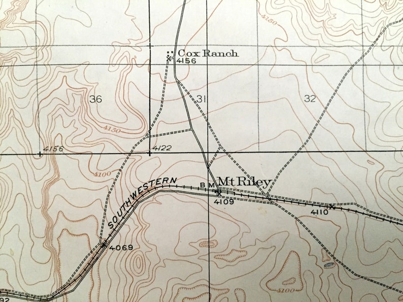 Antique Mt Riley New Mexico 1917 US Geological Survey | Etsy