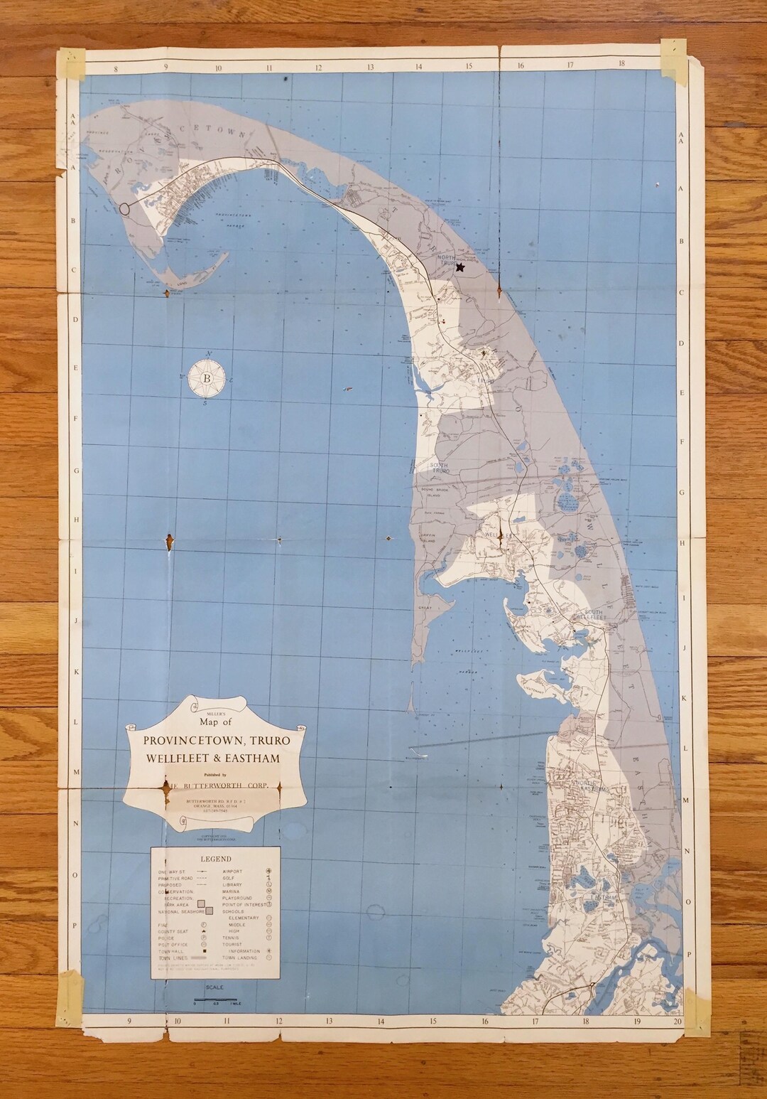 Antique Cape Cod, Massachusetts 1976 Map by the Butterworth Corp ...
