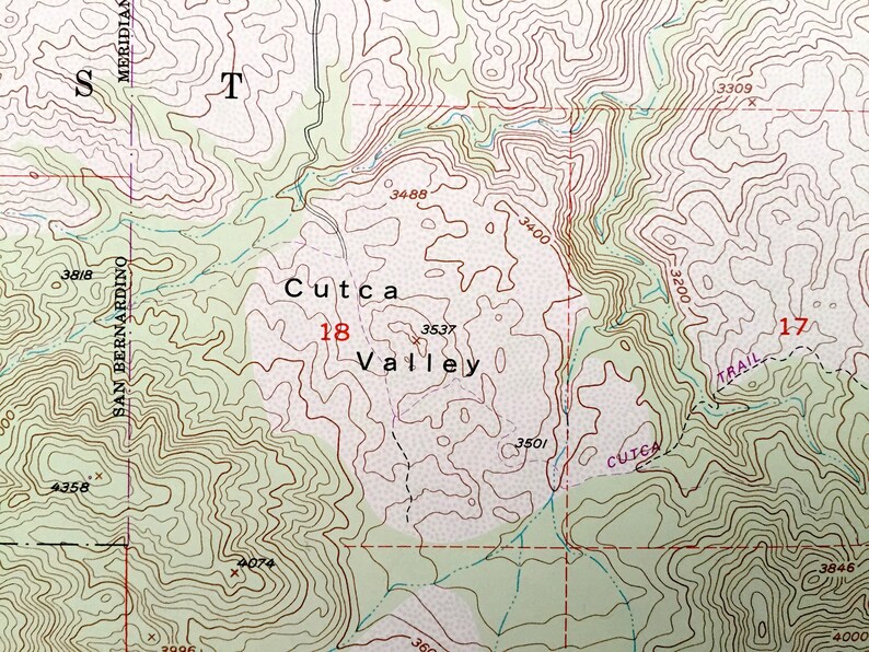 Antique Vail Lake, California 1953 US Geological Survey Topographic Map ...