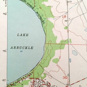 Antique Lake Arbuckle NE, Florida 1952 US Geological Survey Topographic ...