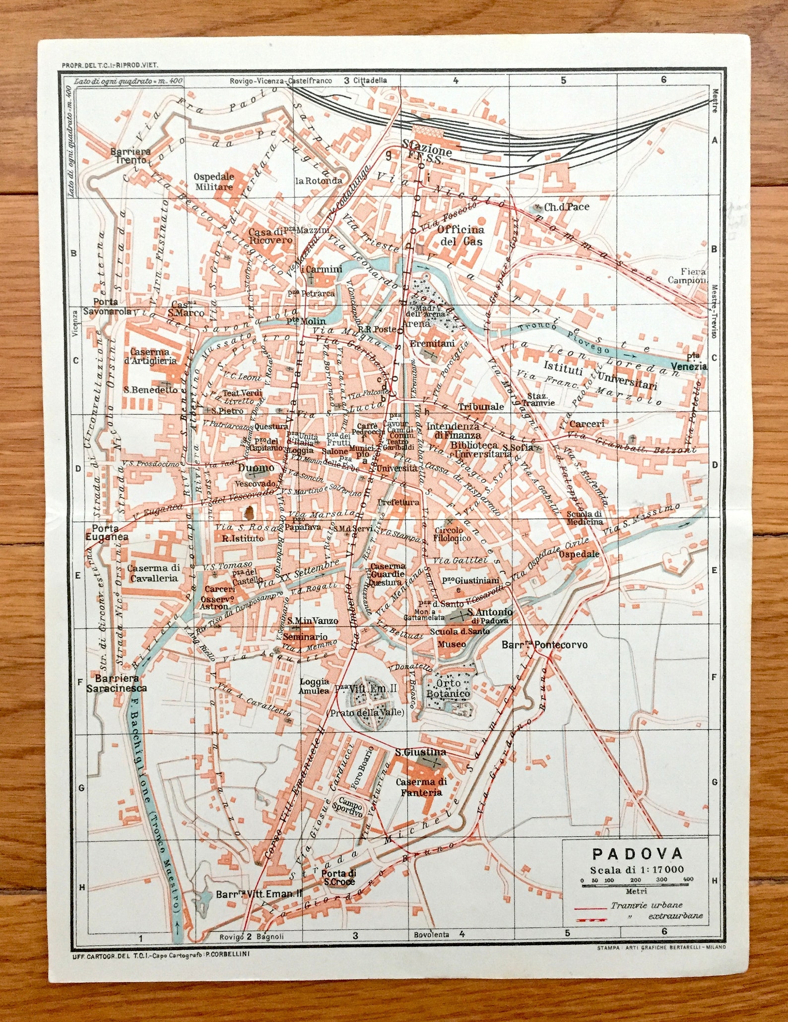 Antique 1937 Padua Italy Map From Muirhead's Blue Guides - Etsy