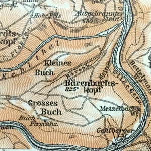 Antique 1925 Oberhof, Germany Map From Baedekers Guide Atlas – Saukopf ...