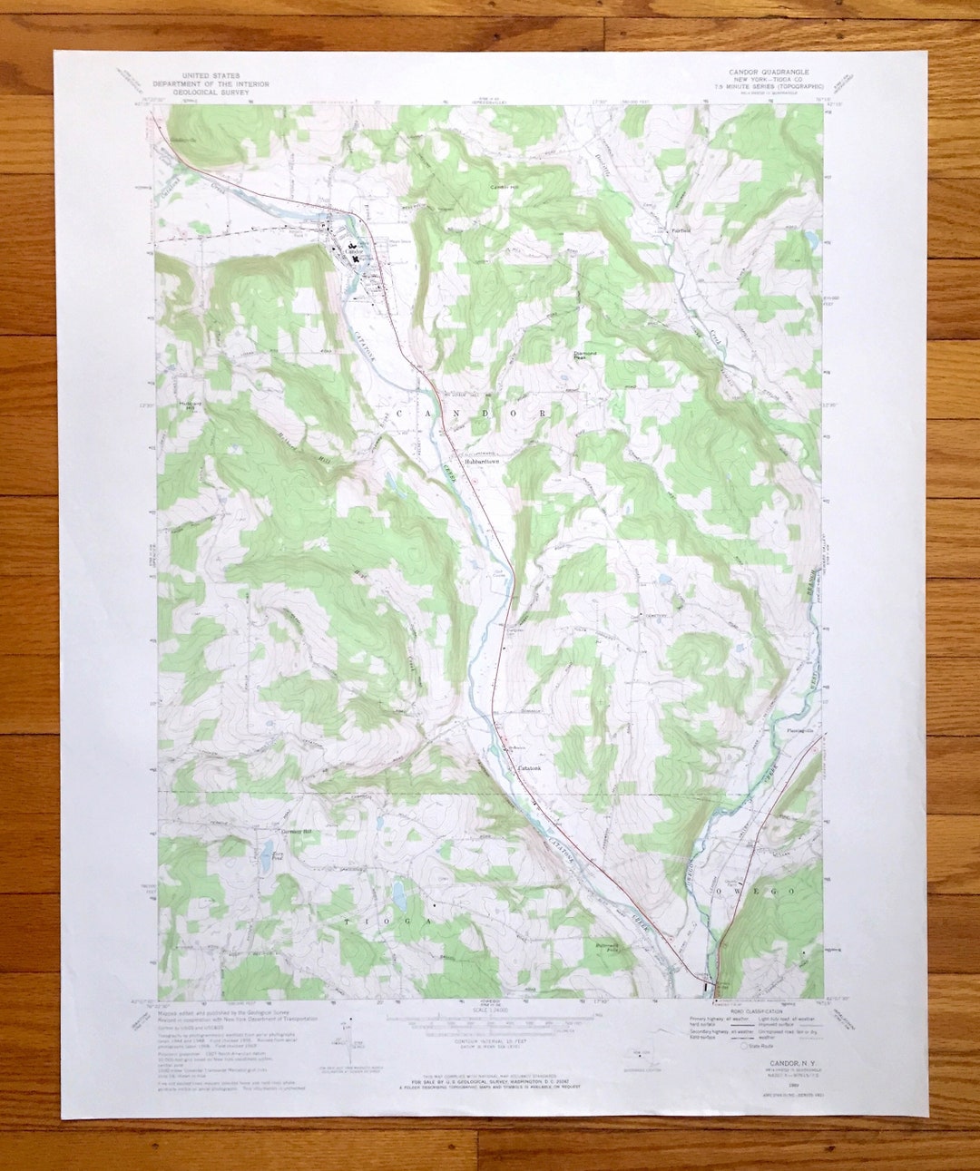 Antique Candor, New York 1969 US Geological Survey Topographic Map ...