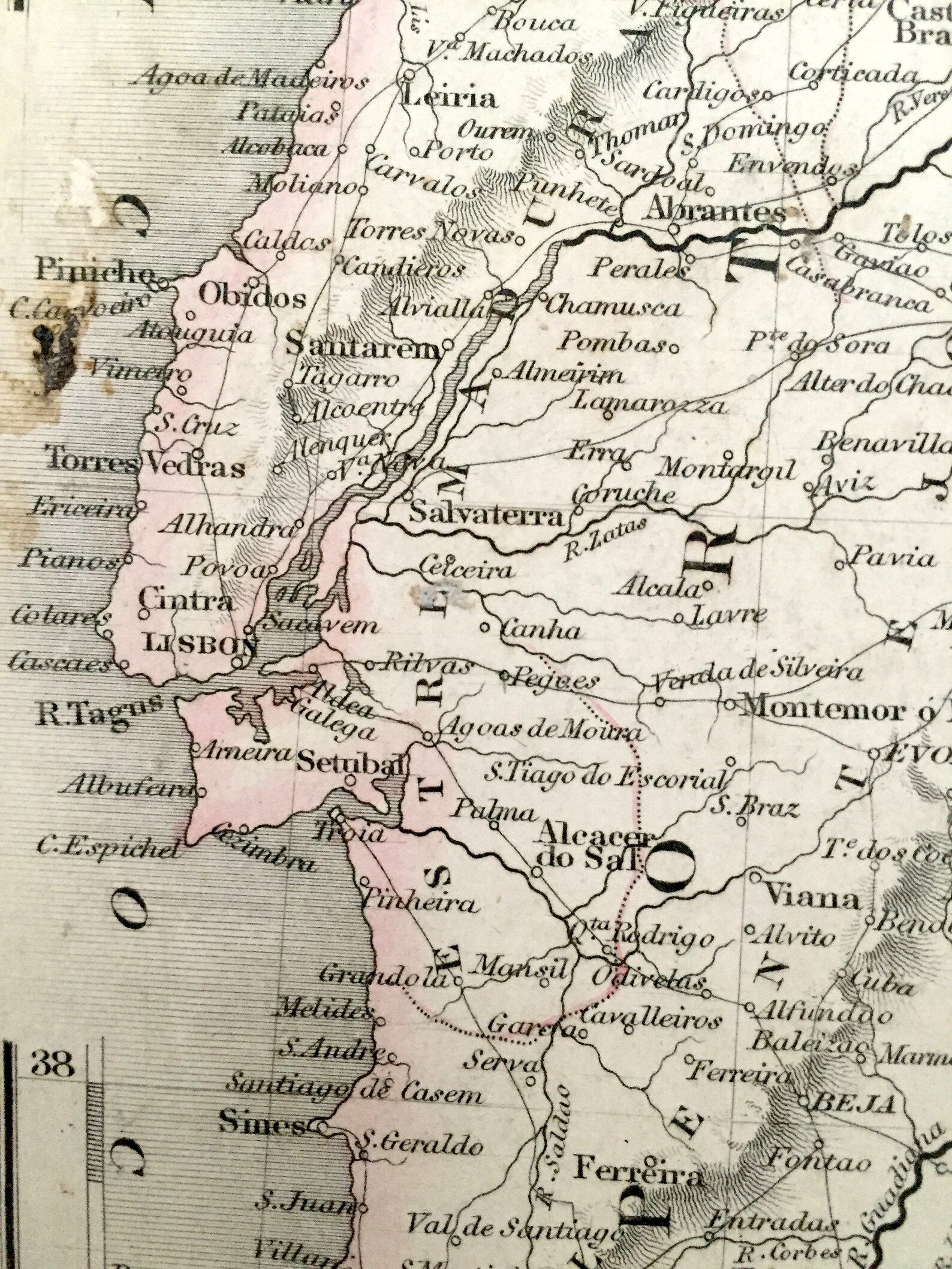 Antique 1848 Spain & Portugal Map From Betts Family Atlas - Etsy
