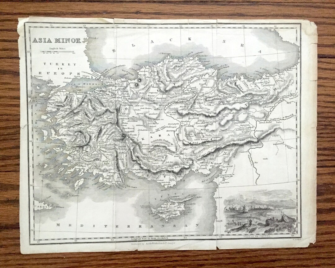 Antique 1845 Asia Minor Map by Archibald Fullarton & Co. – Turkey ...