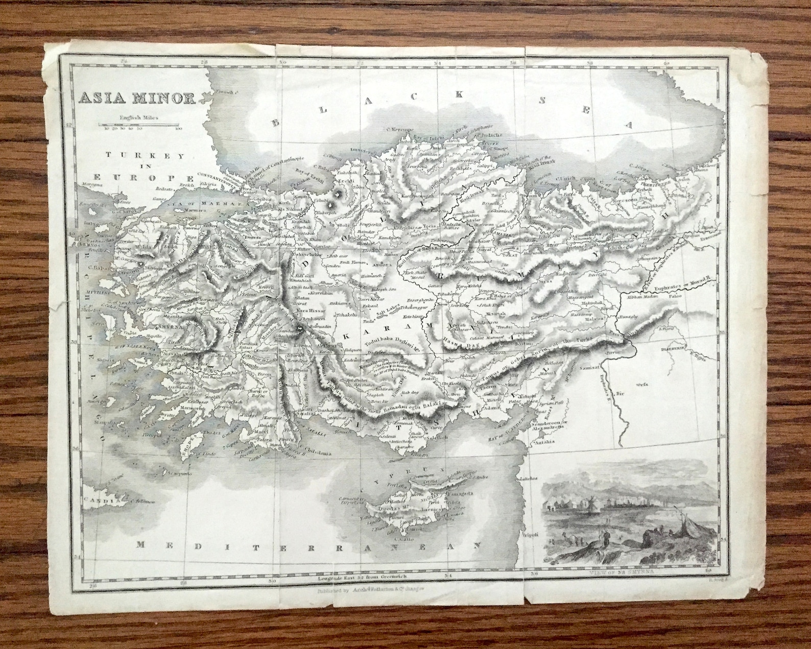 Antique 1845 Asia Minor Map by Archibald Fullarton & Co. - Etsy
