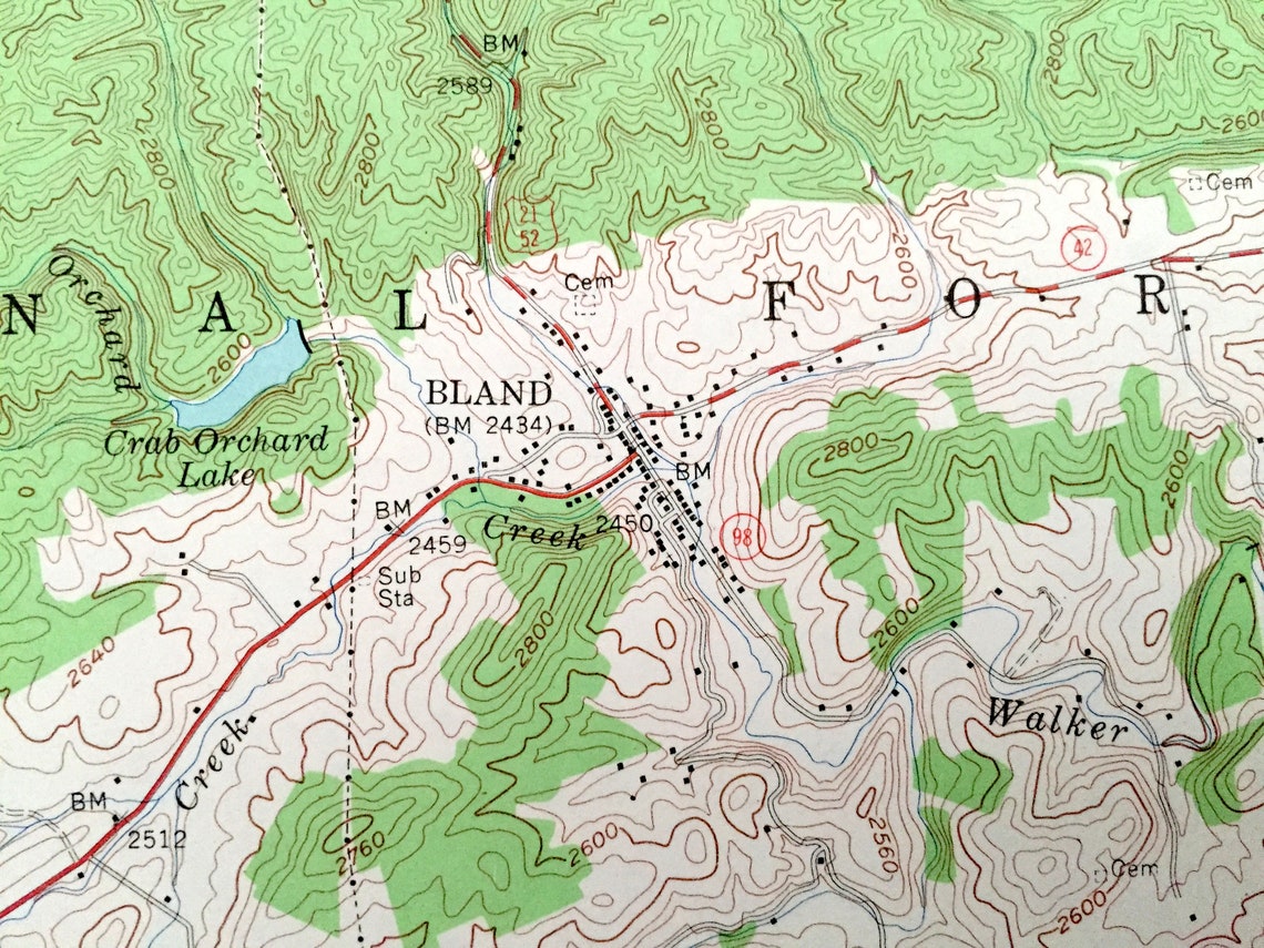 Antique Bland Virginia 1956 US Geological Survey Topographic | Etsy