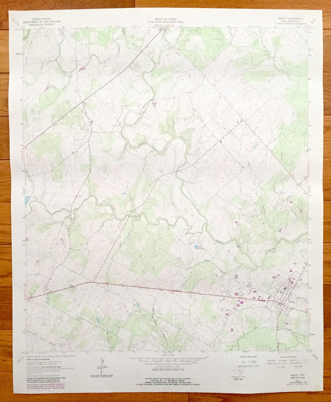Antique Smiley Texas 1962 US Geological Survey Topographic - Etsy