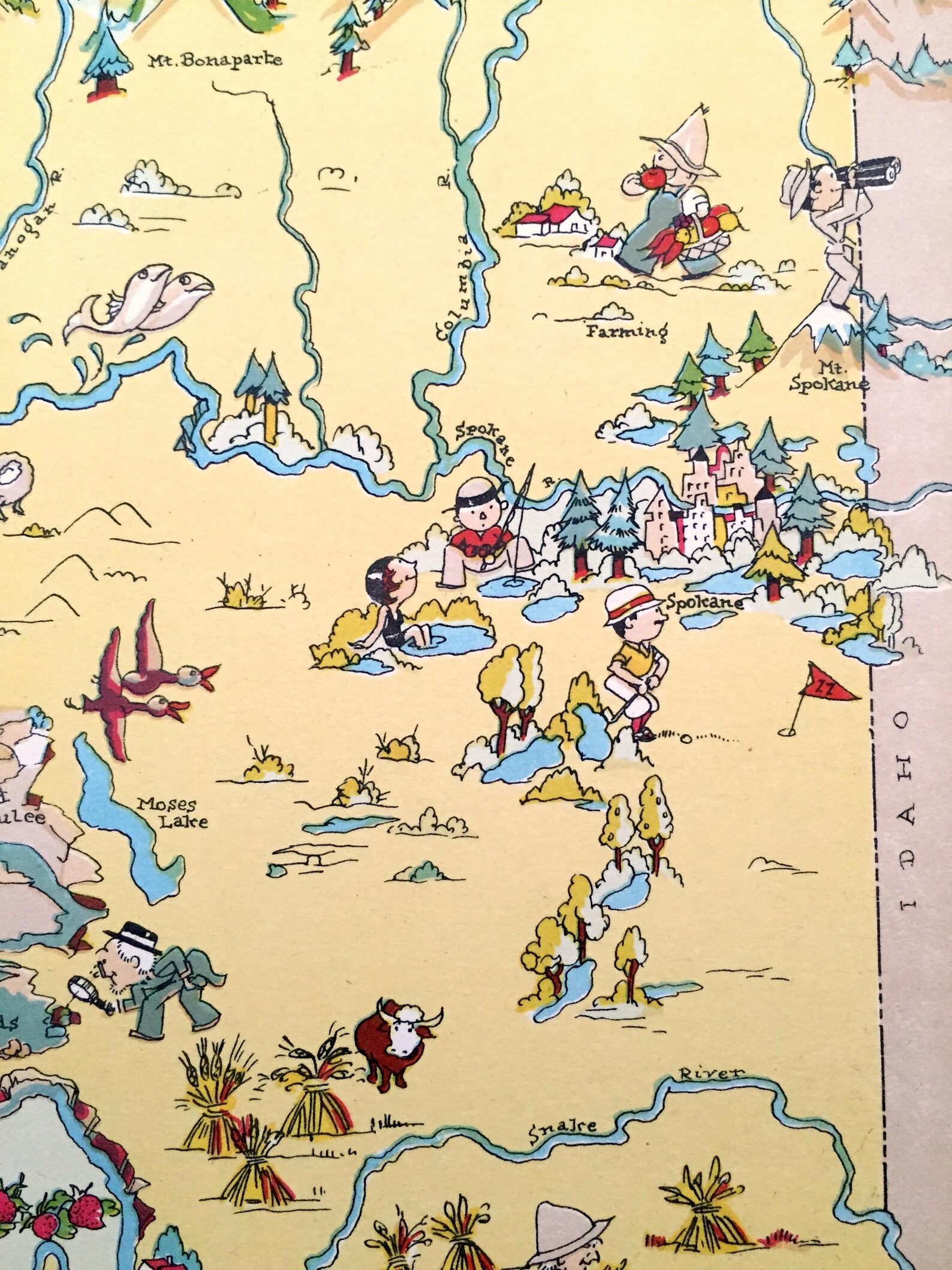 Antique 1938 Washington State Map From Our Gay Geography by Ruth Taylor ...