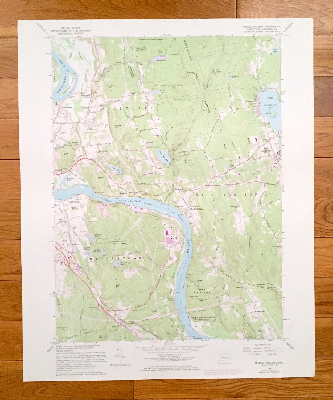 Antique Middle Haddam, Connecticut 1961 US Geological Survey ...
