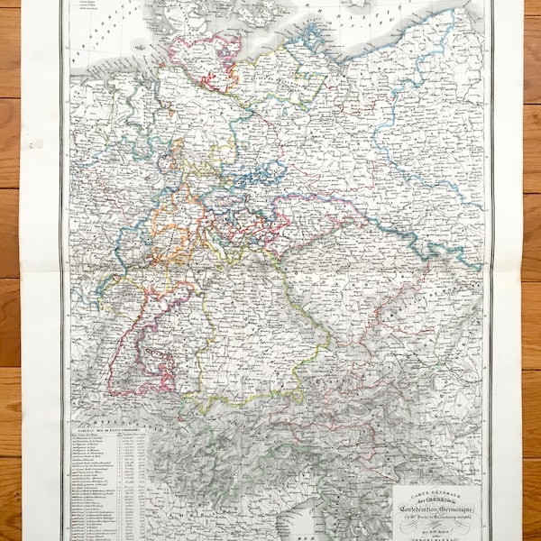 Antique 1835 Ancient Germany Map From Jg Heck's Atlas Géographique, - Etsy