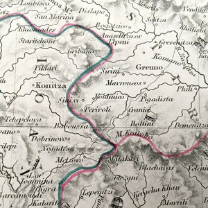 Antique 1845 Greece & Albania Map From SDUK Atlas – Athens, Corinth ...