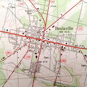 Antique Beulaville, North Carolina 1981 US Geological Survey ...