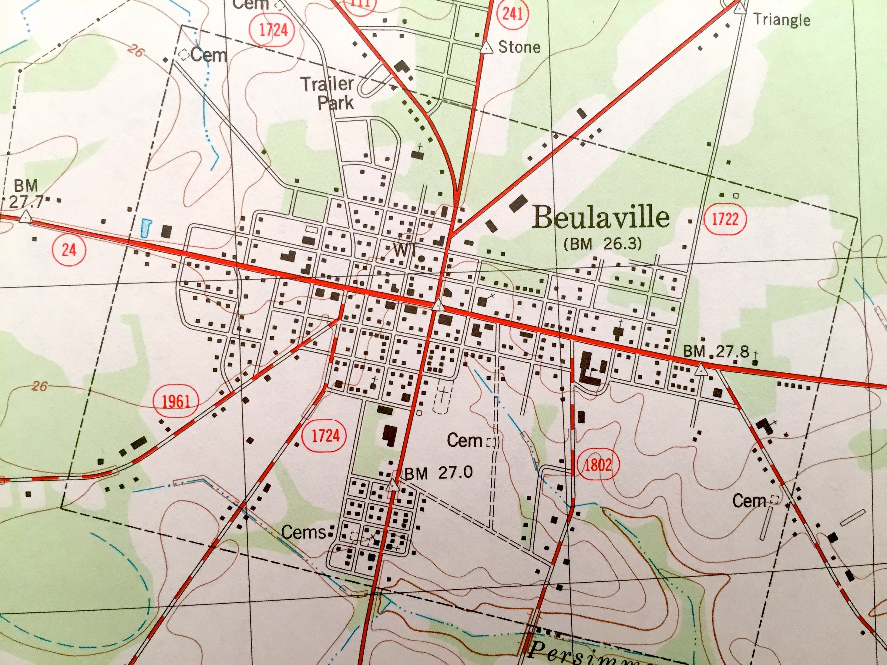 Antique Beulaville, North Carolina 1981 US Geological Survey ...