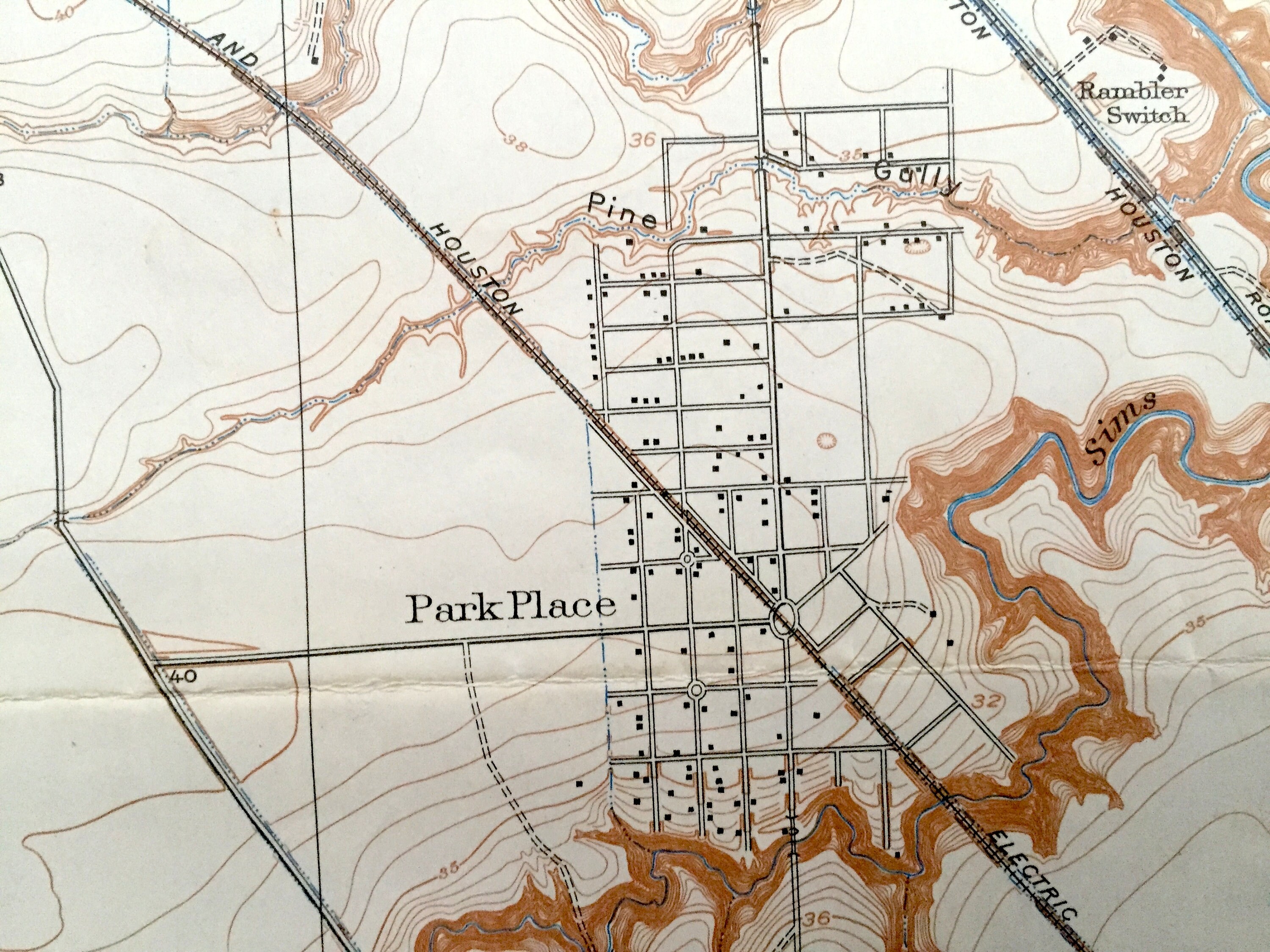 Antique Houston, Texas 1922 US Geological Survey Topographic Map ...