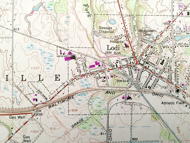 Antique Lodi, Ohio 1961 US Geological Survey Topographic Map – Chatham ...