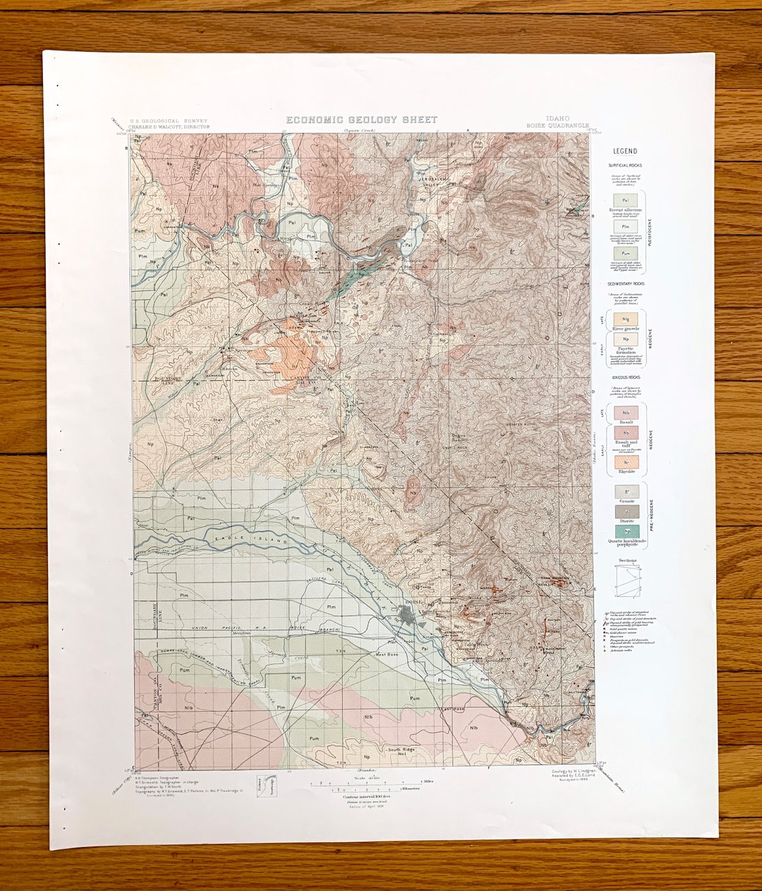 Antique Boise, Idaho 1898 US Geological Survey Topographic Map – Sweet ...