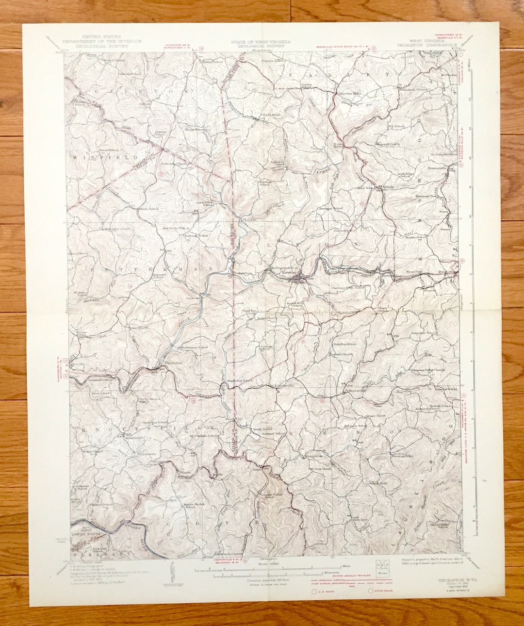 Antique Thornton, West Virginia 1926 US Geological Survey Topographic ...